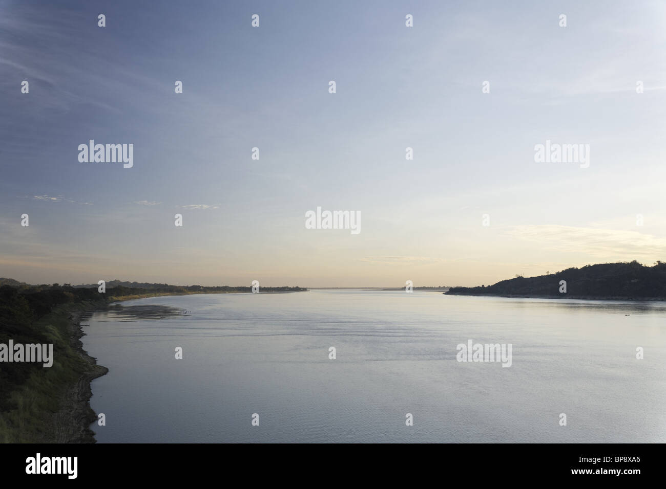 Ayeyarwady River at Twilight. Pyay, Myanmar Stock Photo - Alamy