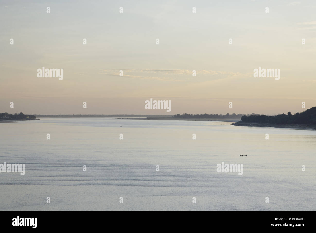 Ayeyarwady River at Twilight. Pyay, Myanmar Stock Photo - Alamy