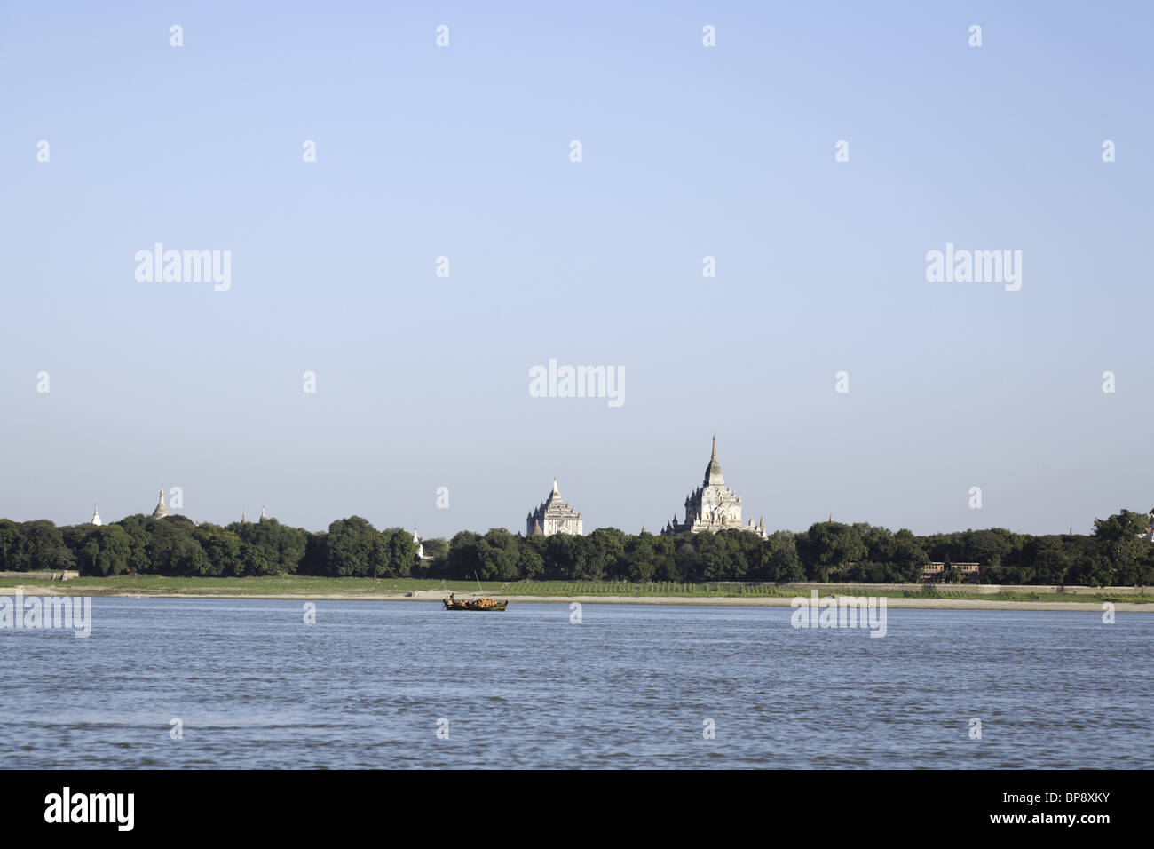 Ayeyarwady River and a Tower, Bagan, Myanmar Stock Photo - Alamy