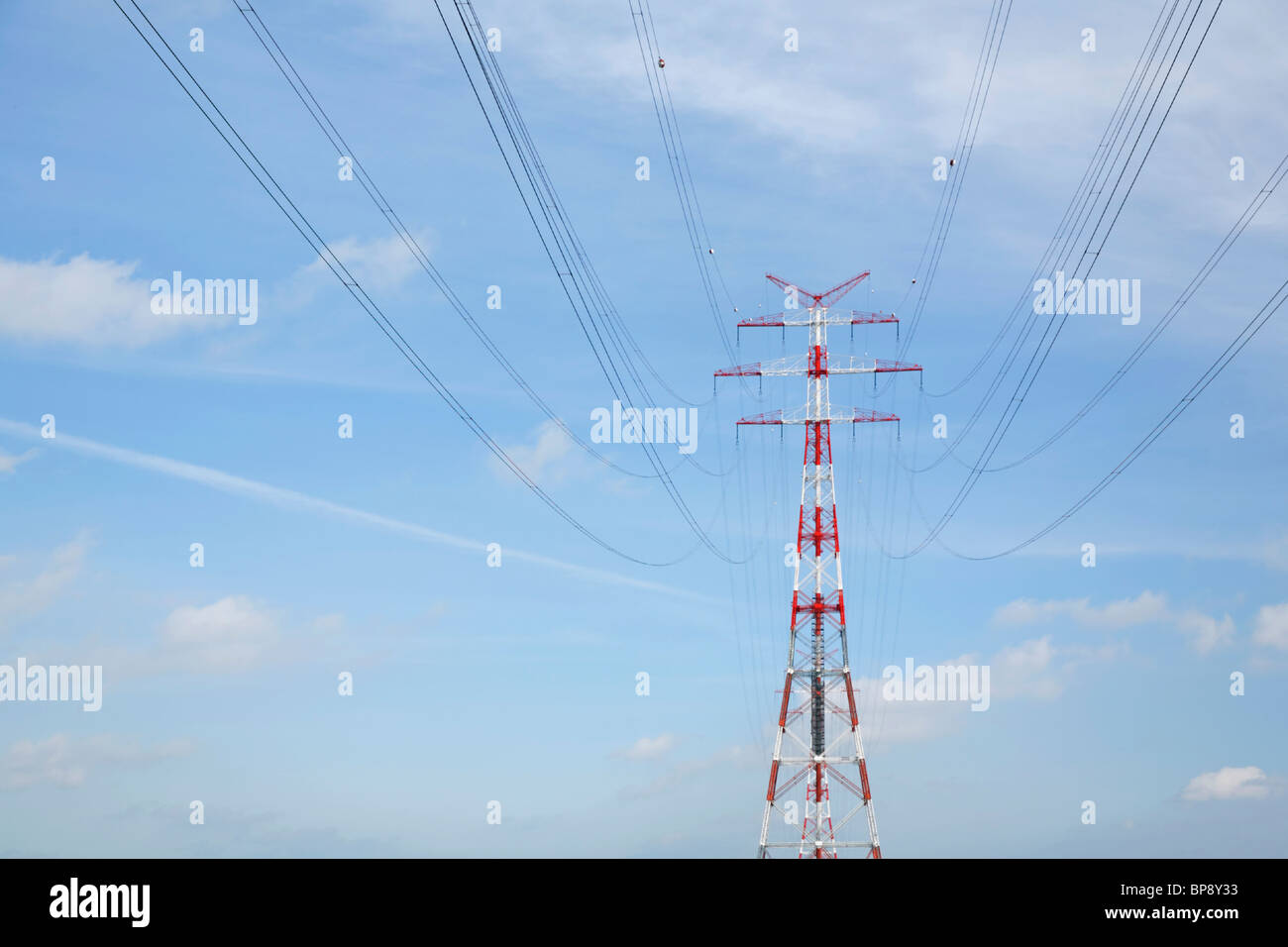An Electricity Pylon and Power Cables. Germany, Europe Stock Photo - Alamy