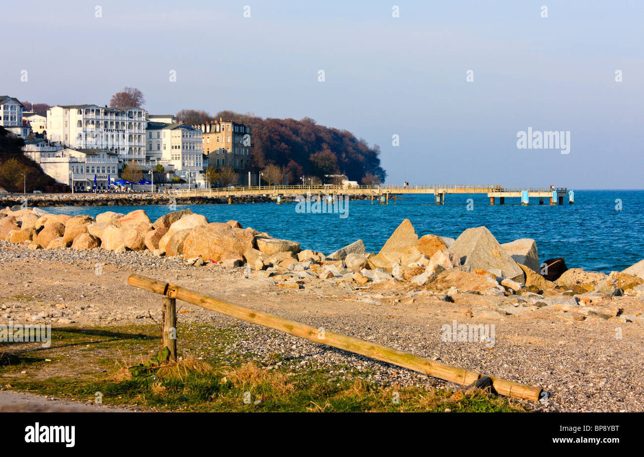 Sassnitz Beach Promenade with Hotel Building, Ruegen, Germany Stock ...