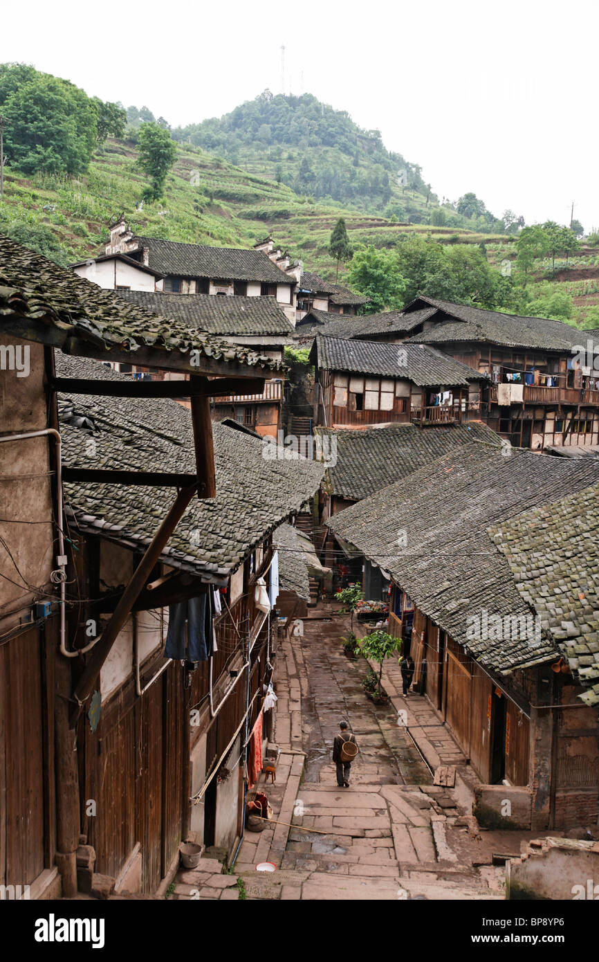 Buildings of the Old Town in Sichuan. Sichuan Province, China Stock ...