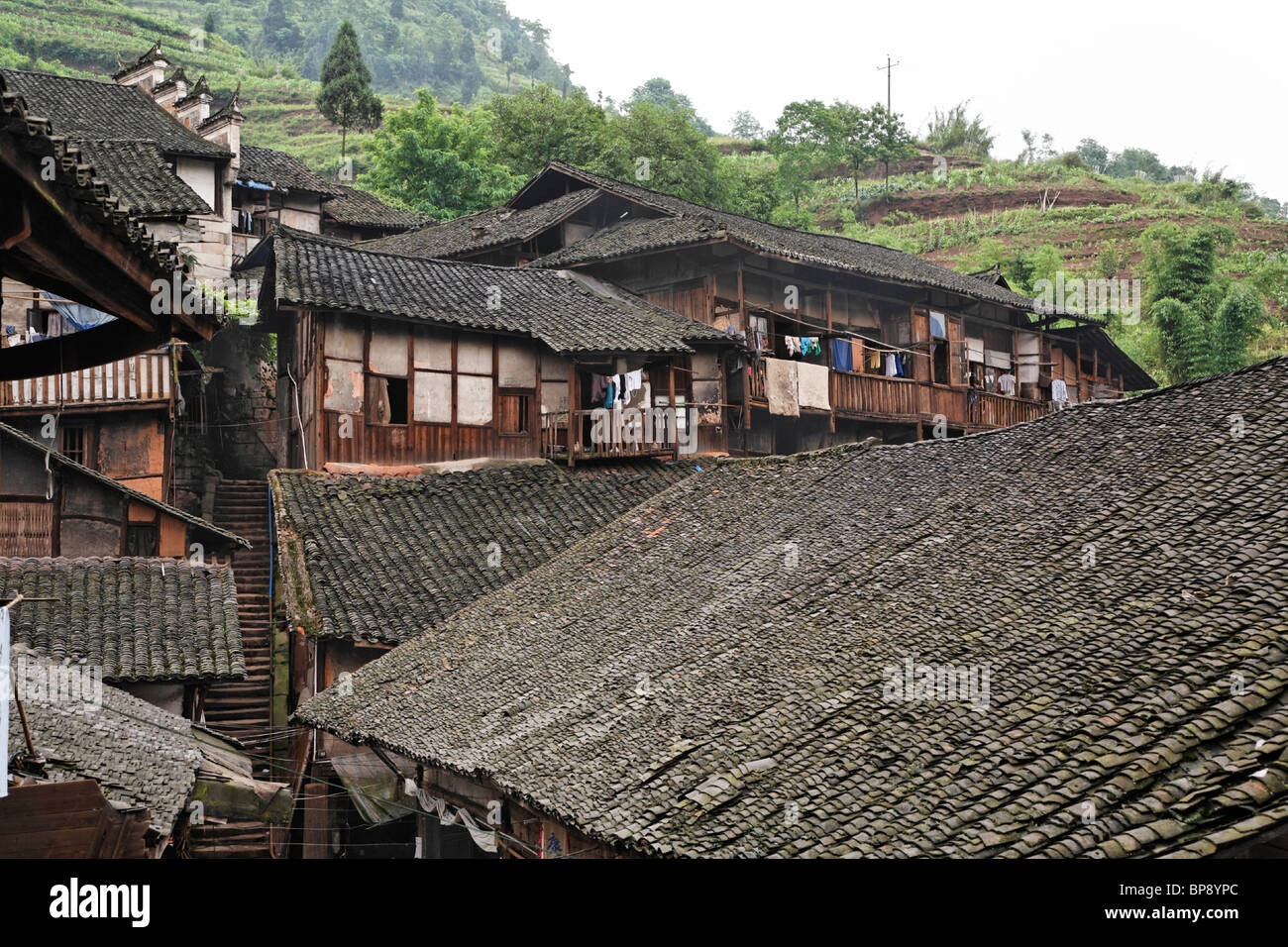 Buildings of the Old Town in Sichuan. Sichuan Province, China Stock ...