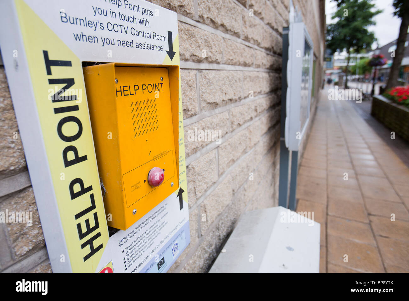 A help point linked to Burnley's CCTV surveilance centre, Lancashire ...