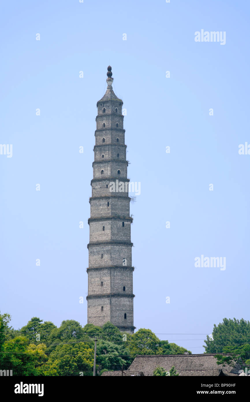 A Tower and Clear Sky. Sichuan Province, China Stock Photo - Alamy