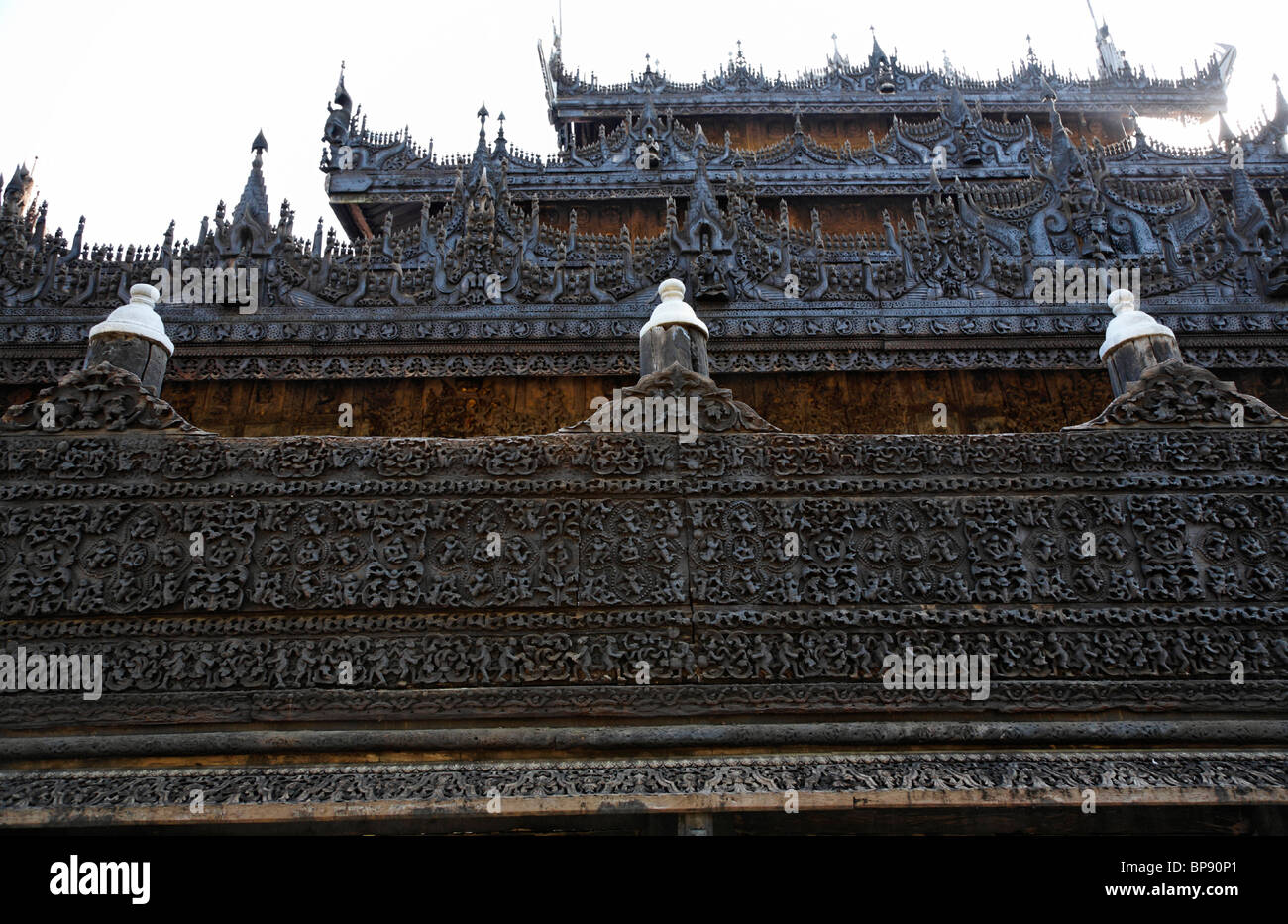 Ornate Architecture of an Ancient Monastery. Myanmar Stock Photo - Alamy