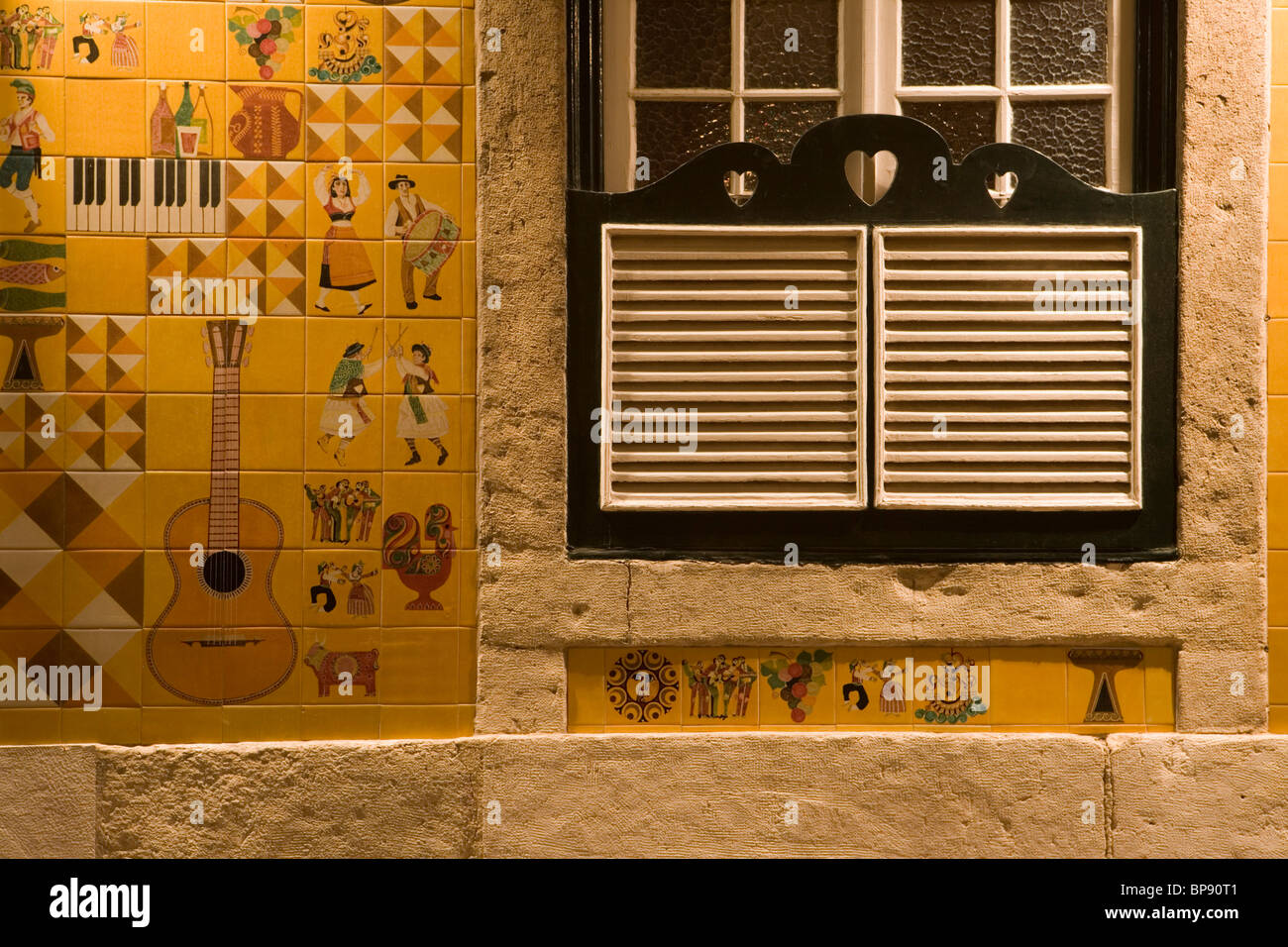 Tiles and window at Adega Machado Fado Bar and Restaurant in Bairro ...