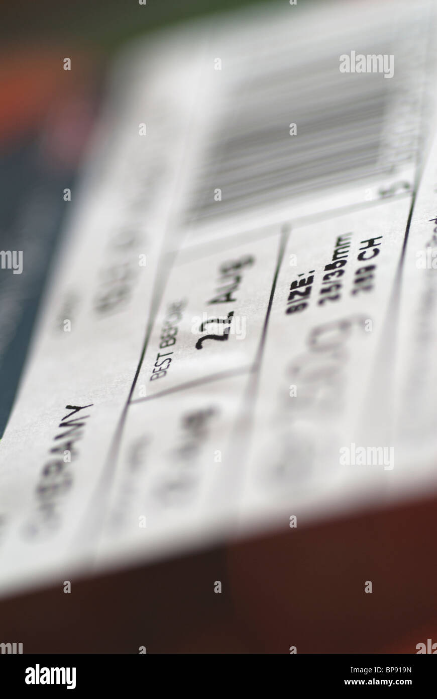 Best Before Food Label Stock Photo - Alamy