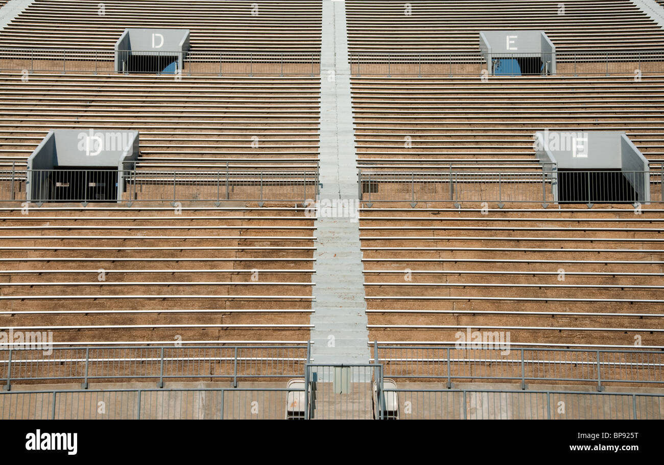 View of empty bleachers or seats at sports stadium Stock Photo - Alamy
