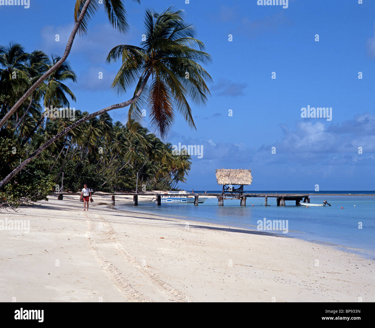 Beach and wooden jetty, Pigeon Point, Tobago, Trinidad & Tobago ...