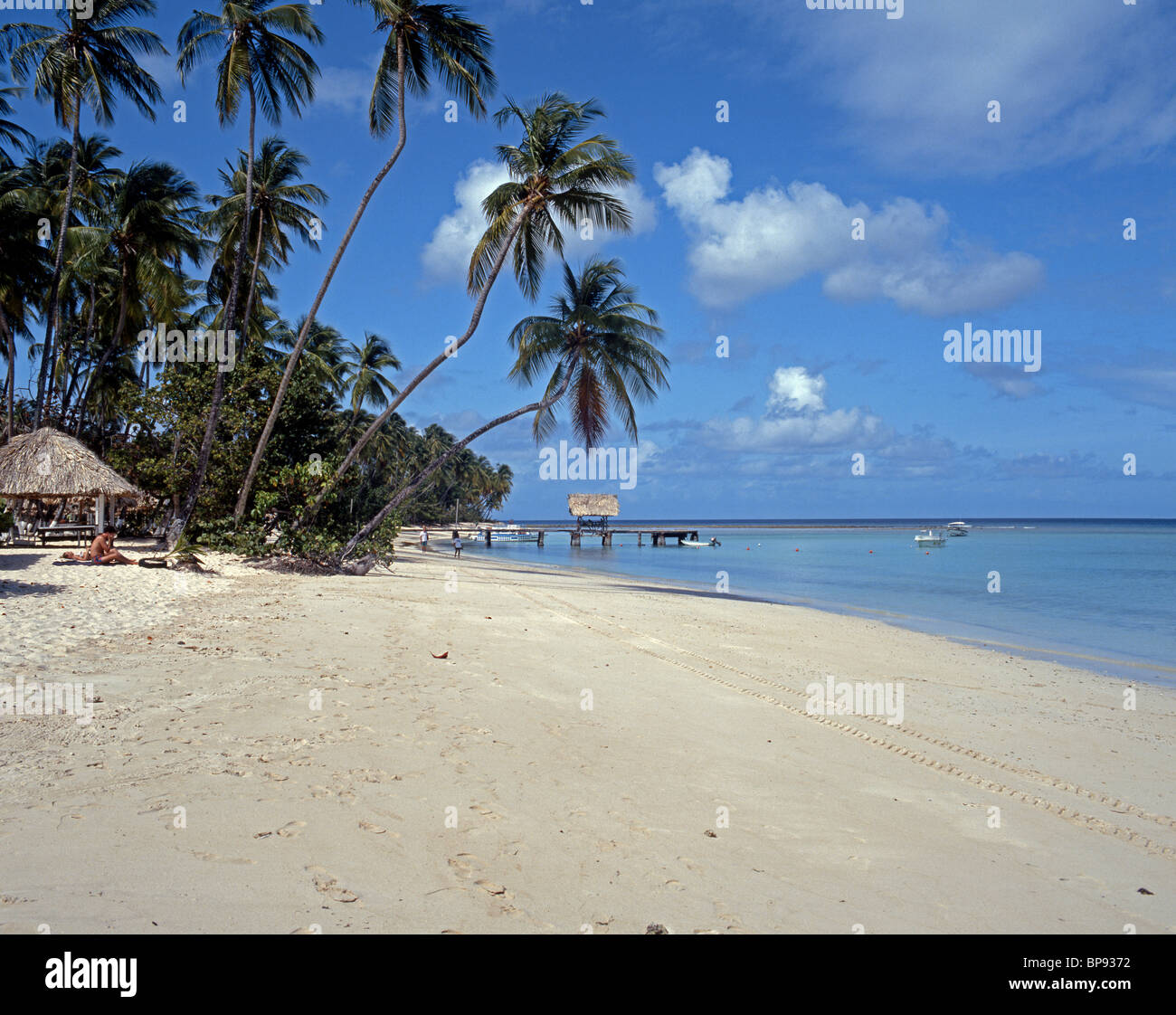 Beach and jetty, Pigeon Point, Tobago, Trinidad and Tobago, Caribbean ...