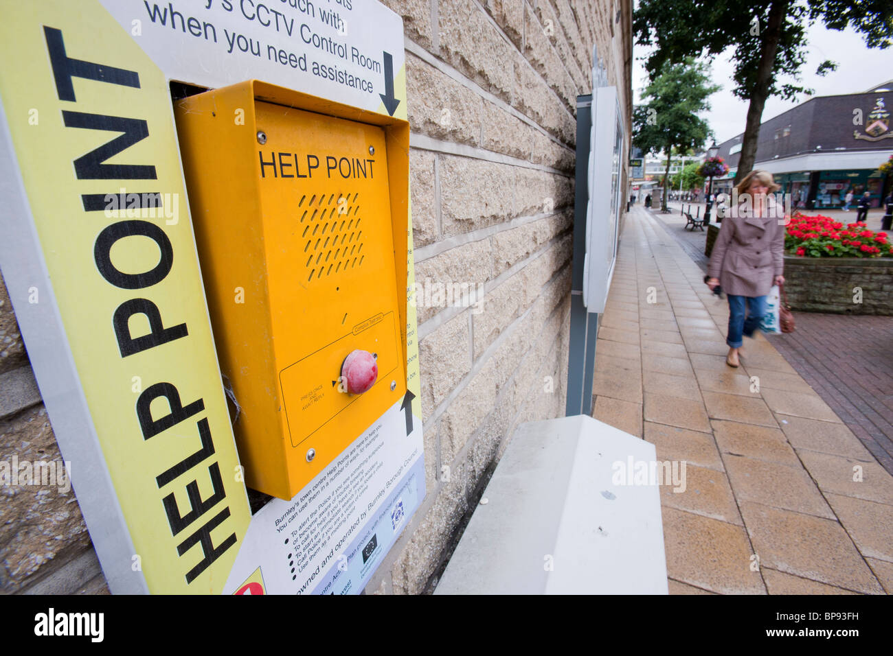 A help point linked to Burnley's CCTV surveilance centre, Lancashire ...