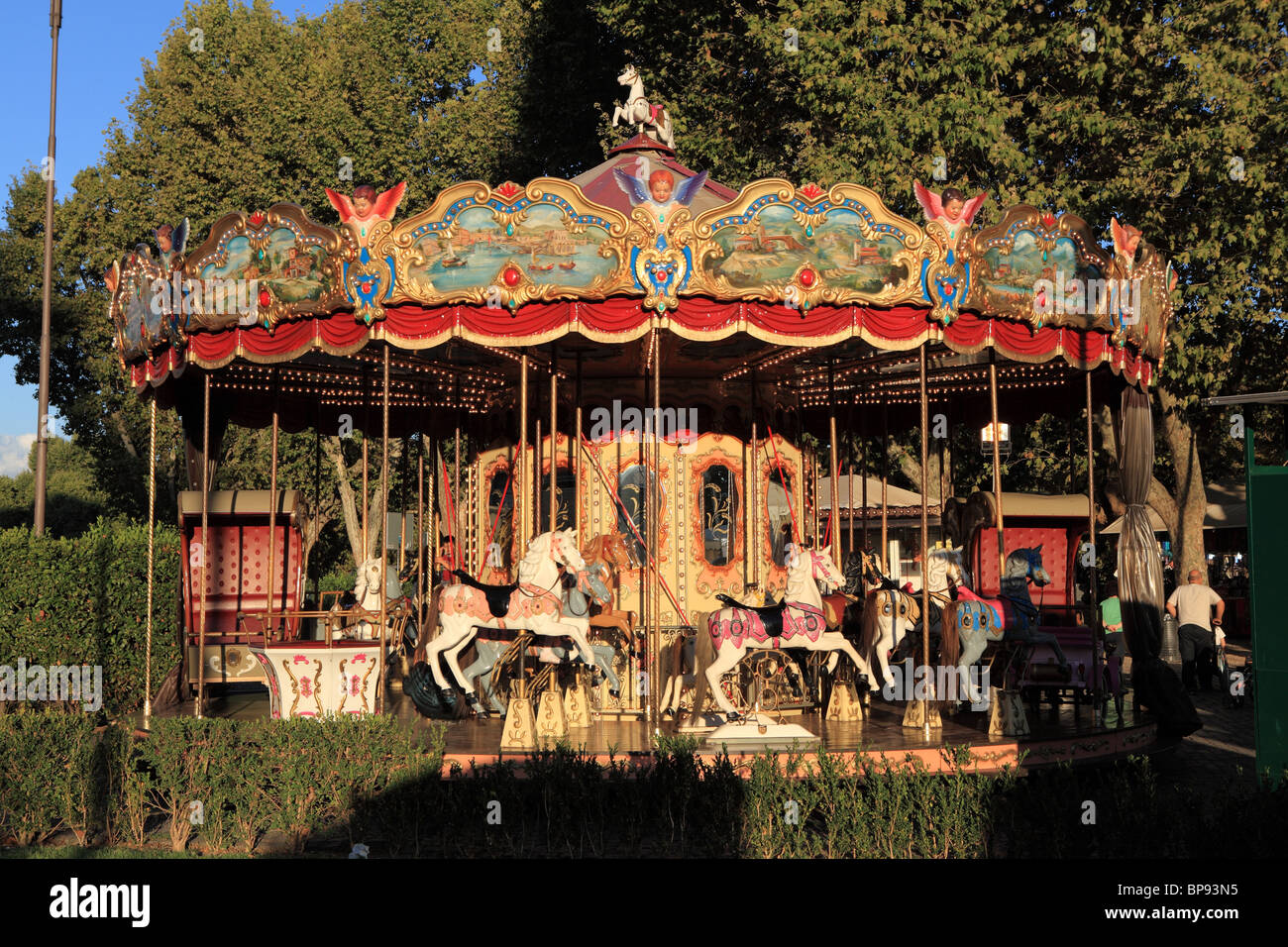 Old fashioned carousel Stock Photo - Alamy