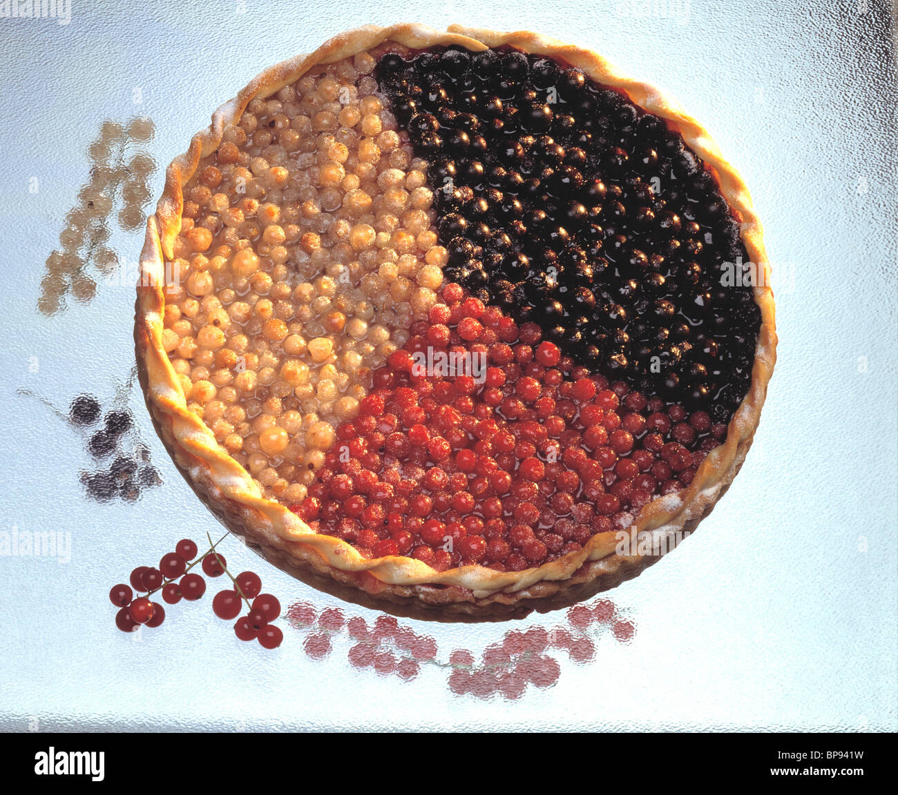 Three Currant Flan red white & black currants in short crust pastry ...