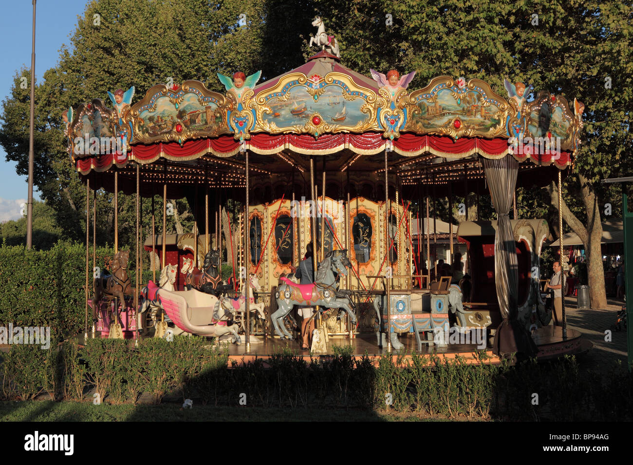 Old fashioned carousel Stock Photo - Alamy
