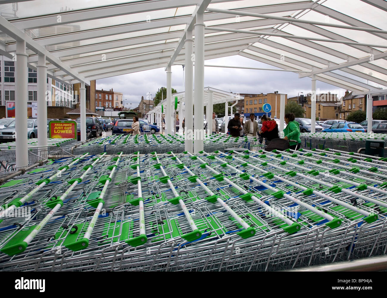 Asda supermarket shopping trolleys hi-res stock photography and images ...