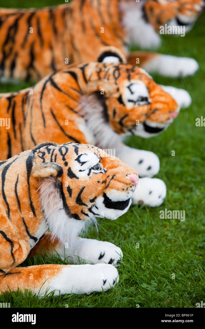 Toy Tigers on display at a stall Stock Photo - Alamy