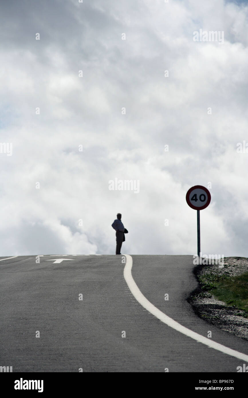 a man on a road in spain Stock Photo - Alamy
