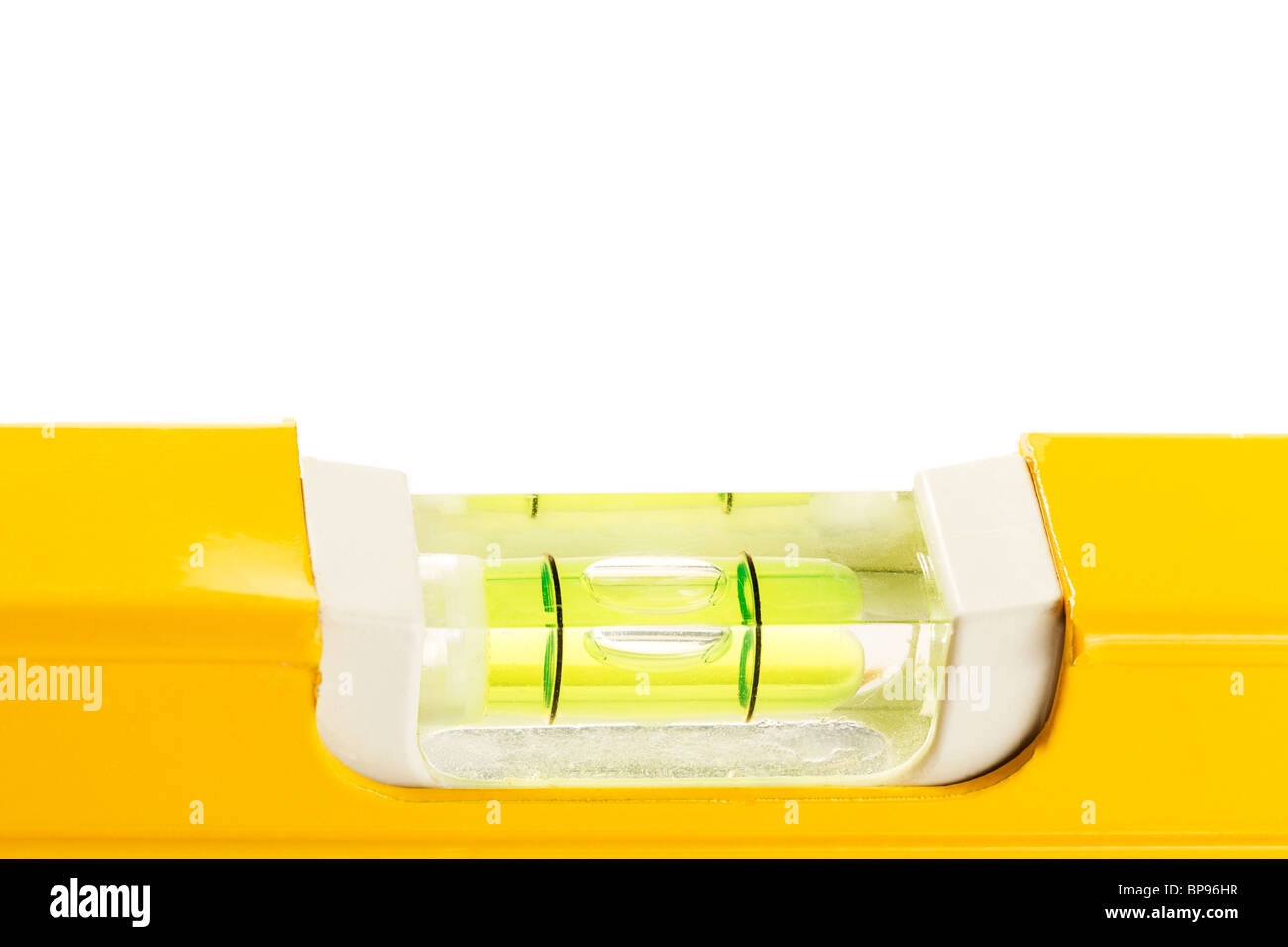 closeup of a water level on white background Stock Photo - Alamy
