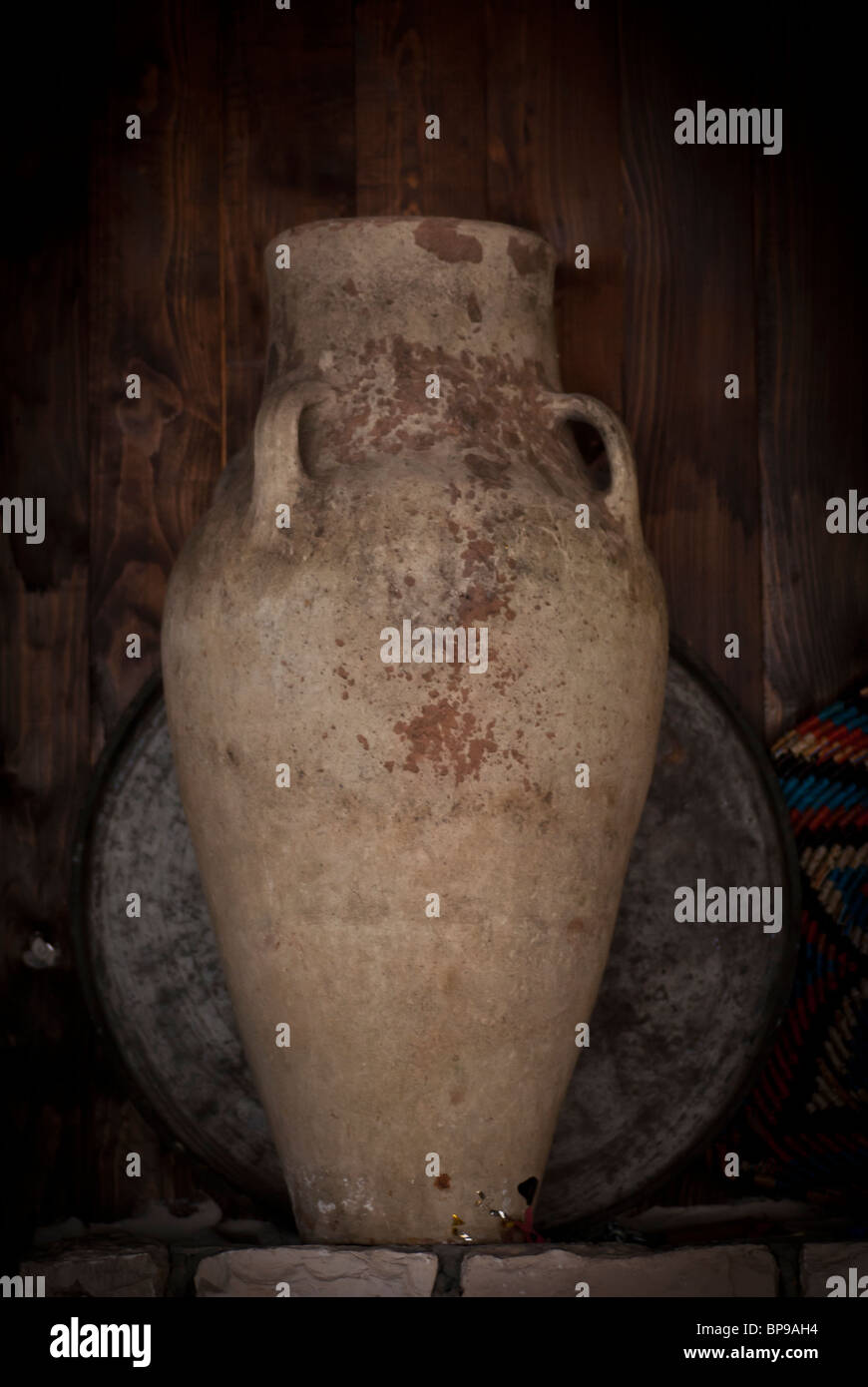 Old clay pot container on display Lebanon Middle East Stock Photo - Alamy