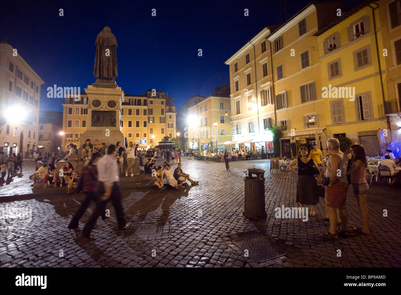 Campo dei Fiori in Rome and the Statue of Giordano Bruno, Rome, Italy ...