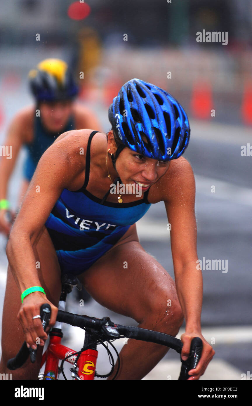 woman triathlon cycling Stock Photo - Alamy