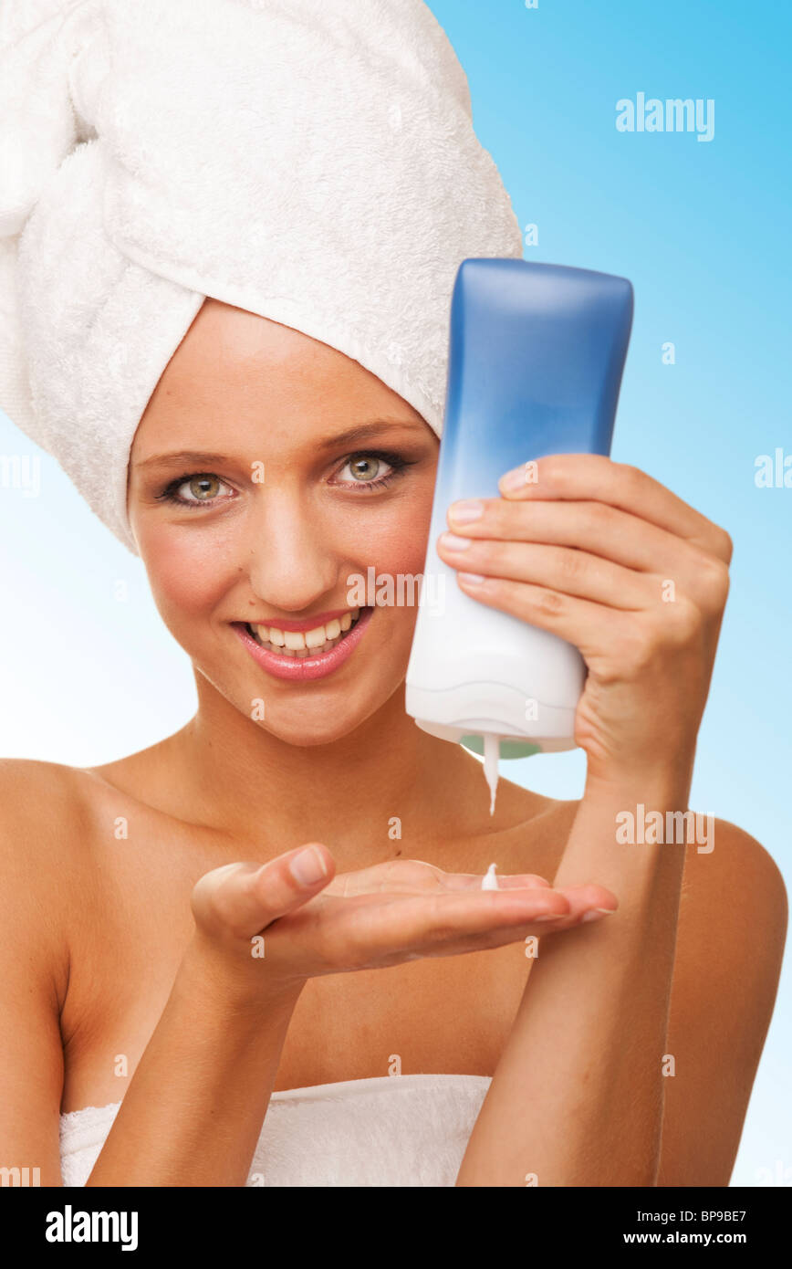 Hand squeeze cream hi-res stock photography and images - Alamy