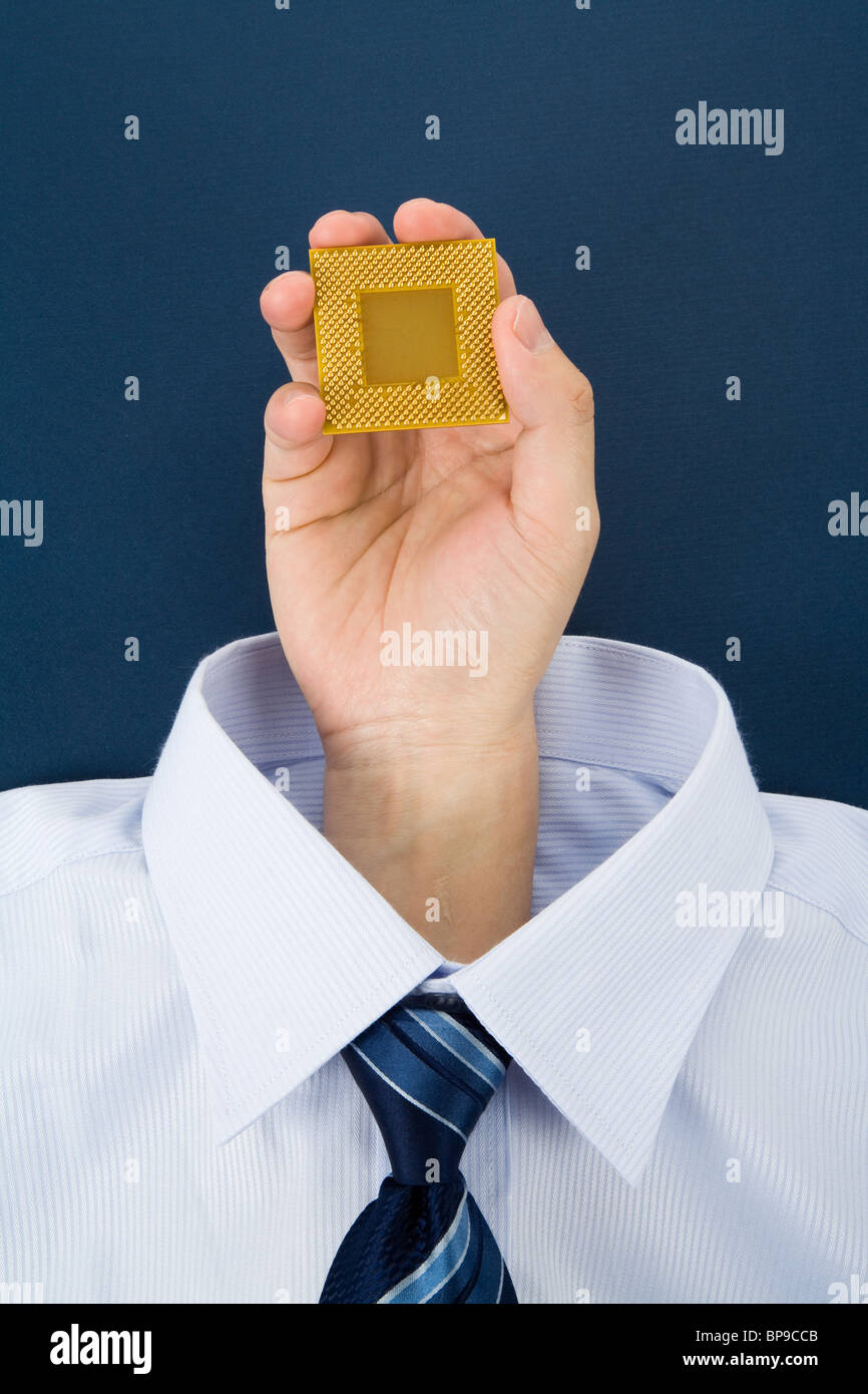 a hand holding CPU, Business Concept Stock Photo - Alamy