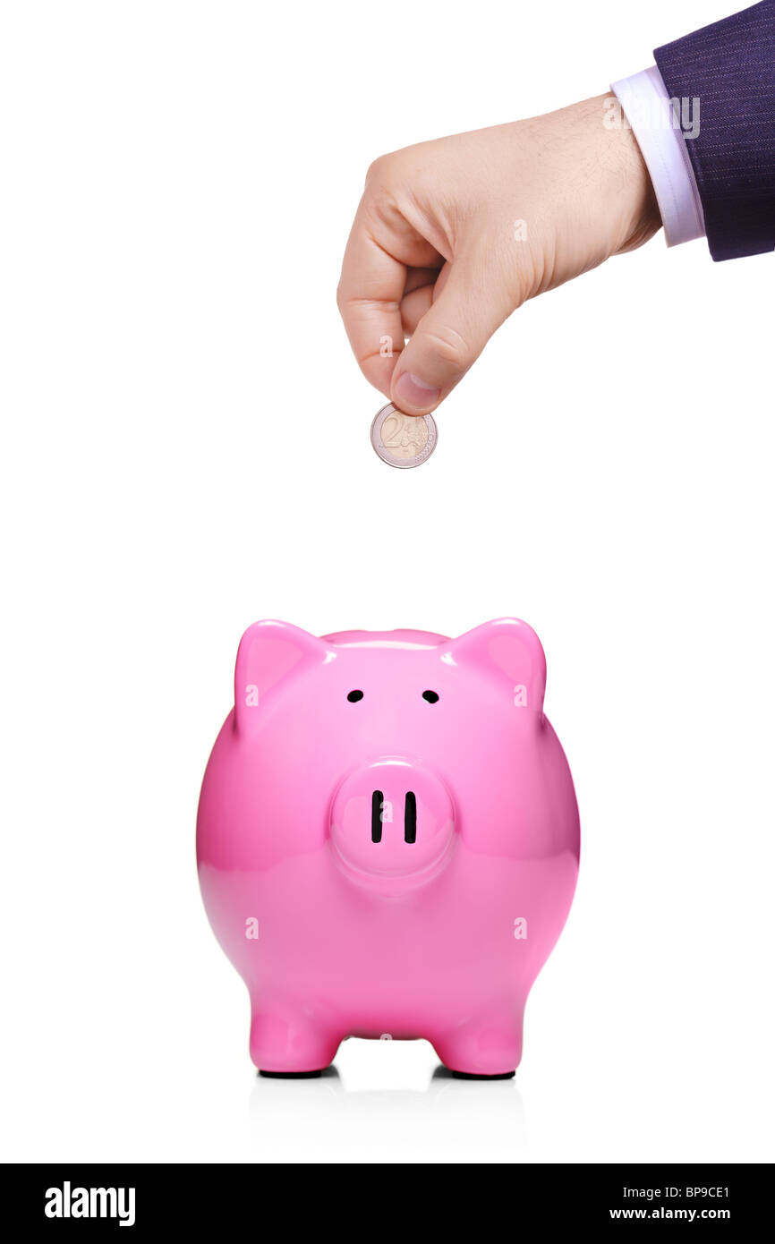 Coin money box hand hi-res stock photography and images - Alamy