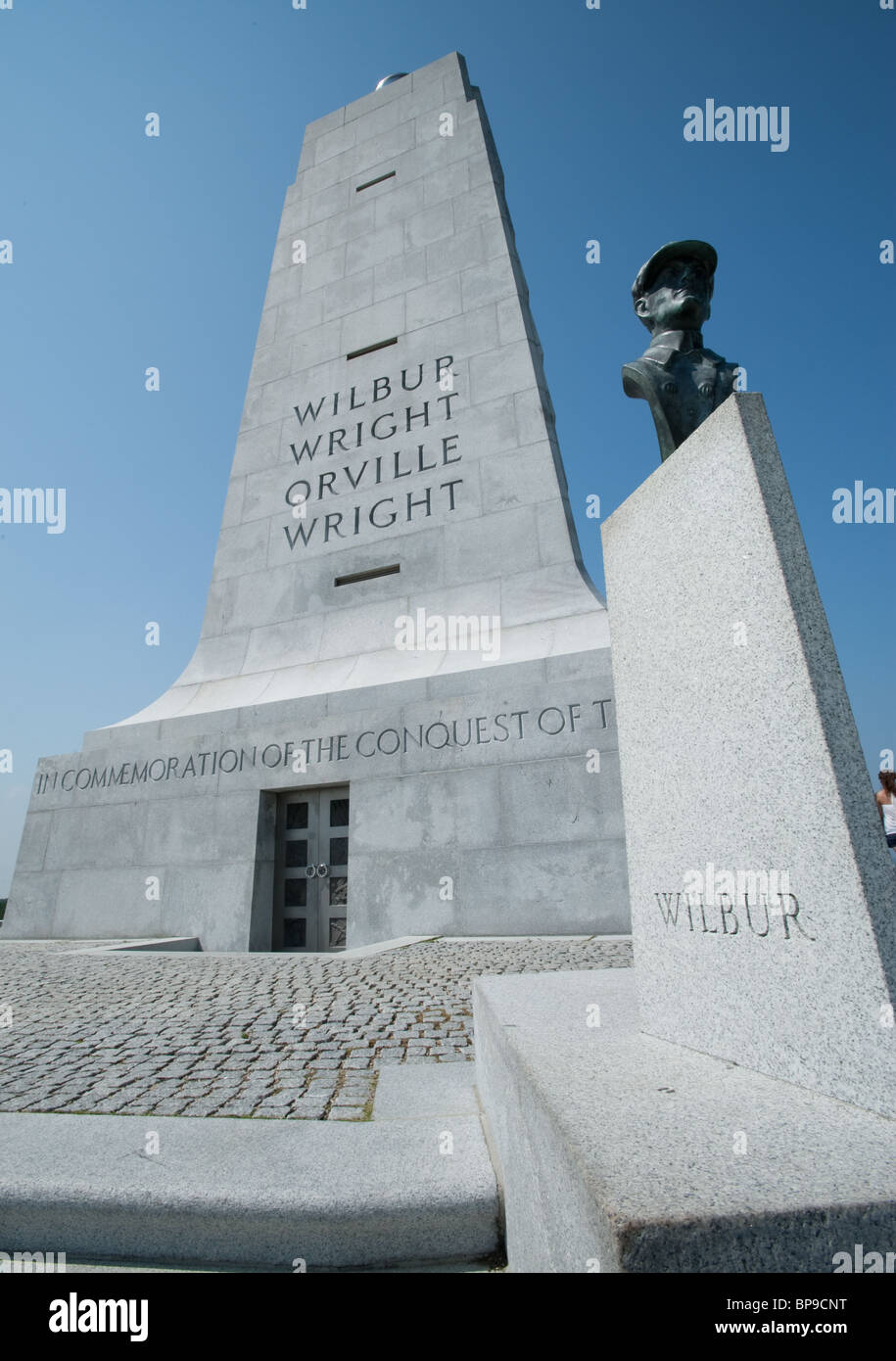 Statute of Wilbur Wright at the Wright Brothers Monument Stock Photo ...