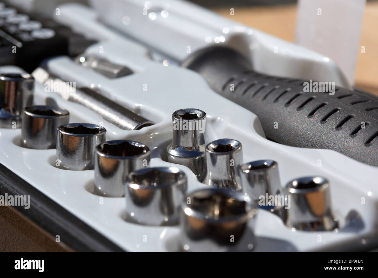 small diy household tool ratchet set sockets Stock Photo - Alamy