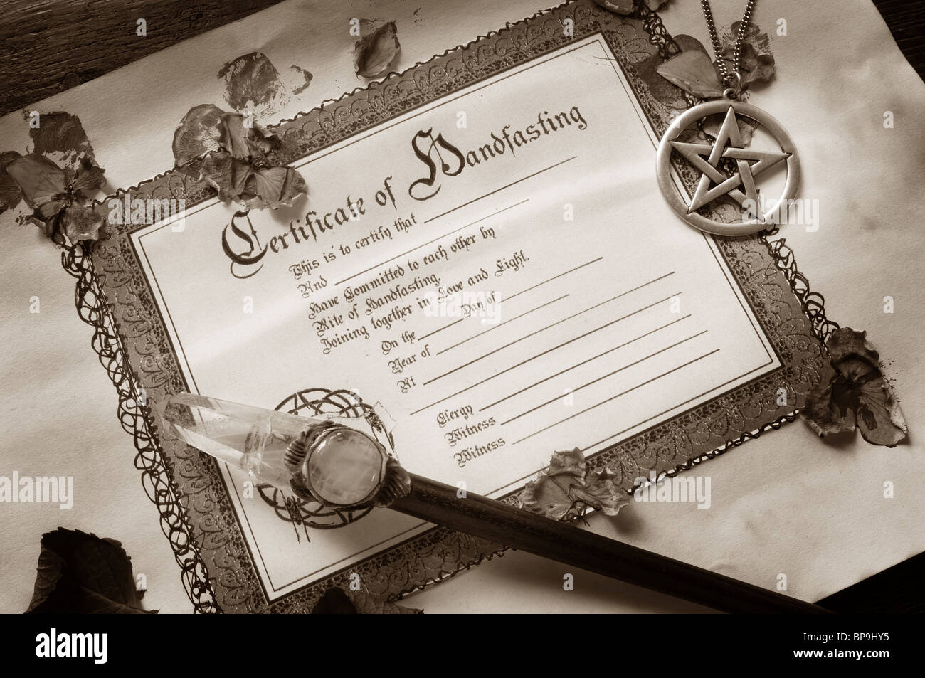 Hand fasting Certificate Stock Photo - Alamy