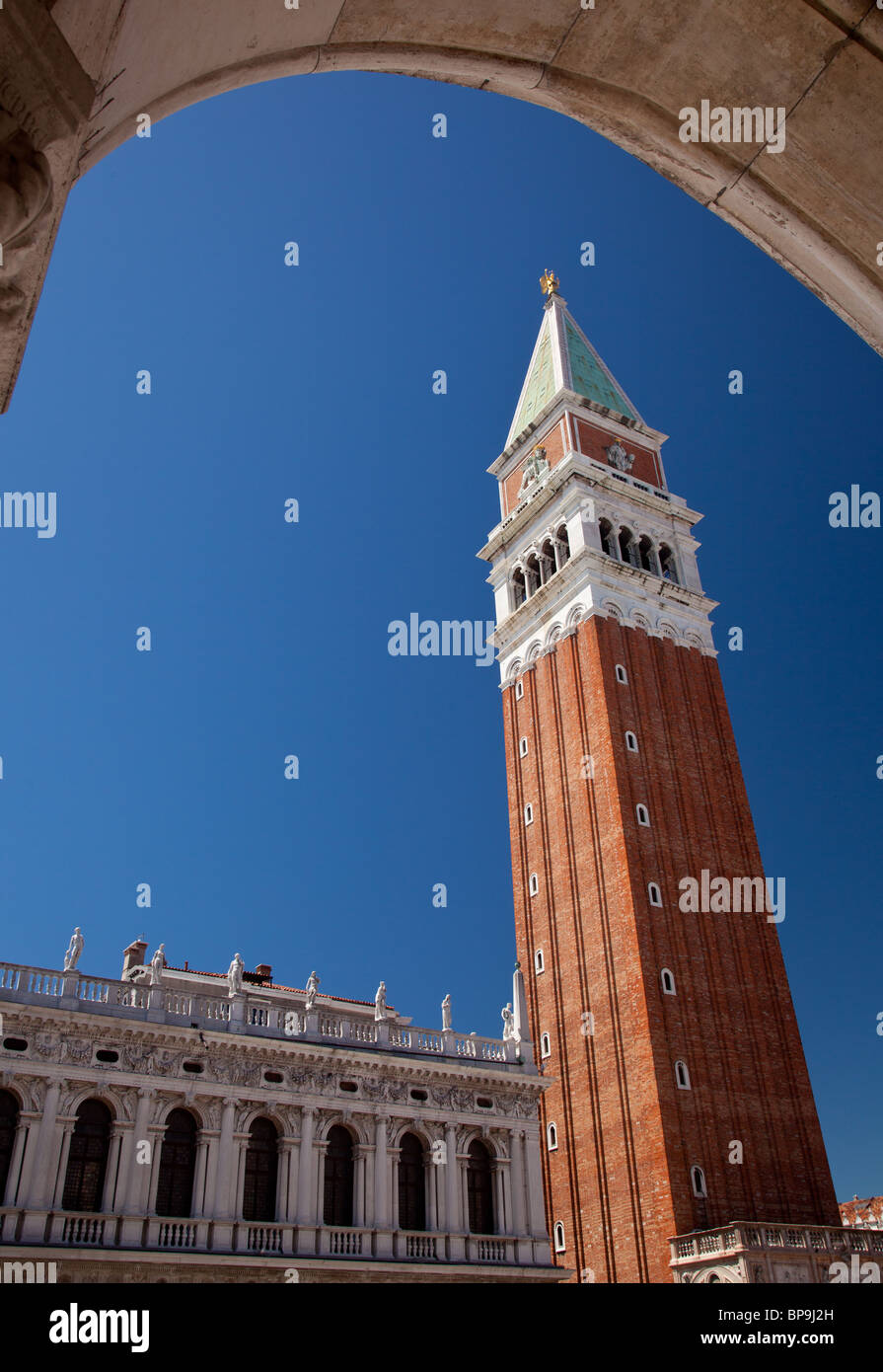 San Marco bell tower rises above an arch in Venice Stock Photo - Alamy