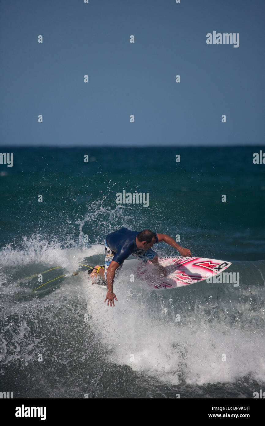 Surfing in Mallorca Spain Stock Photo - Alamy