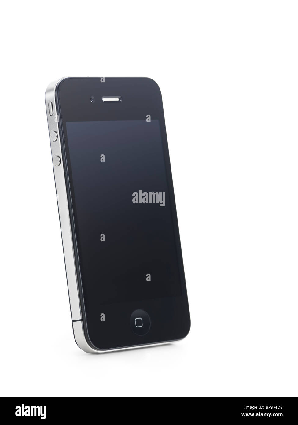 Apple iPhone 4 smartphone with clear screen isolated with clipping path ...