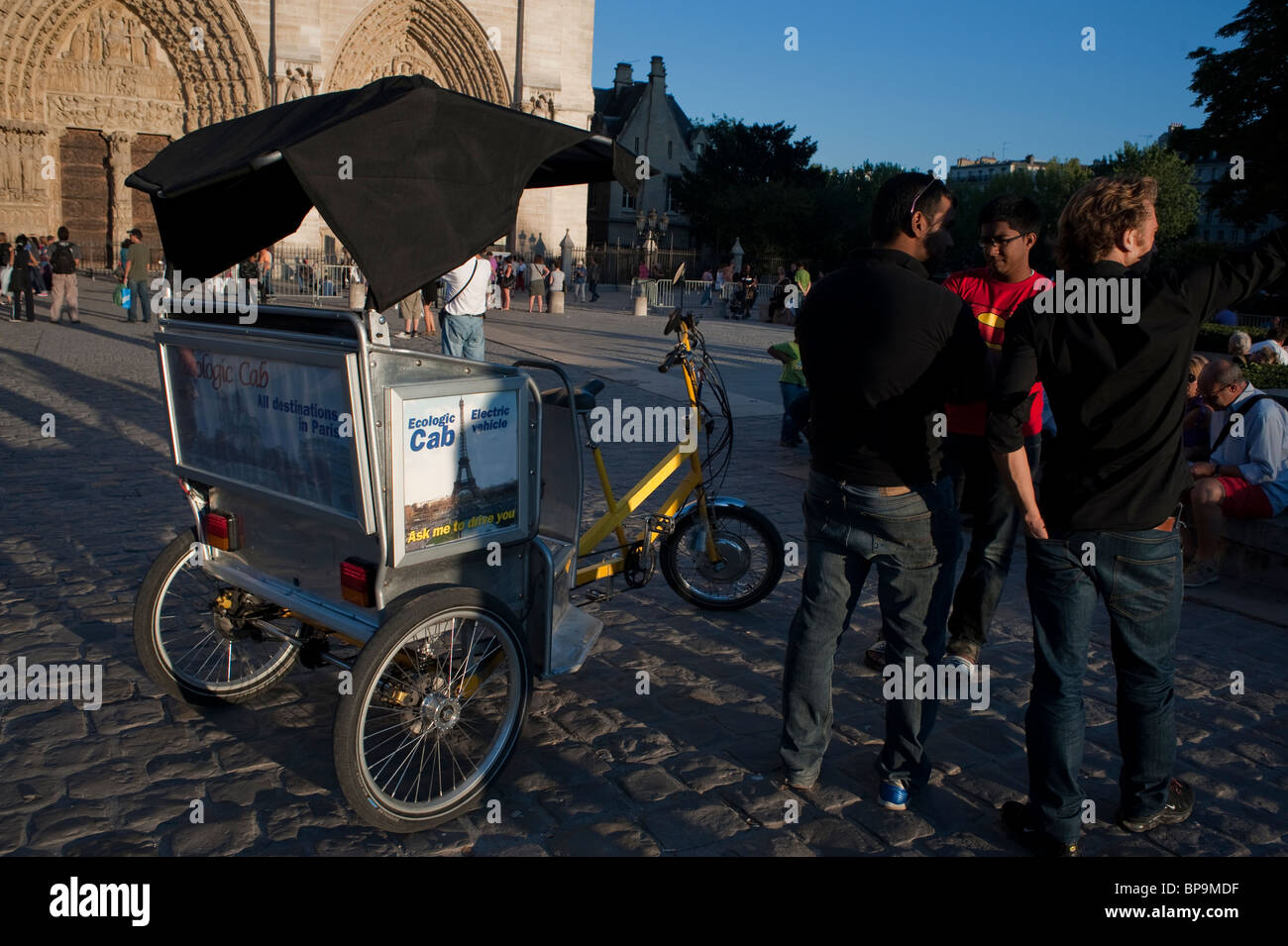 Paris, France, Street Scene, Electric Rickshaw Tour Bicycle for Hire ...