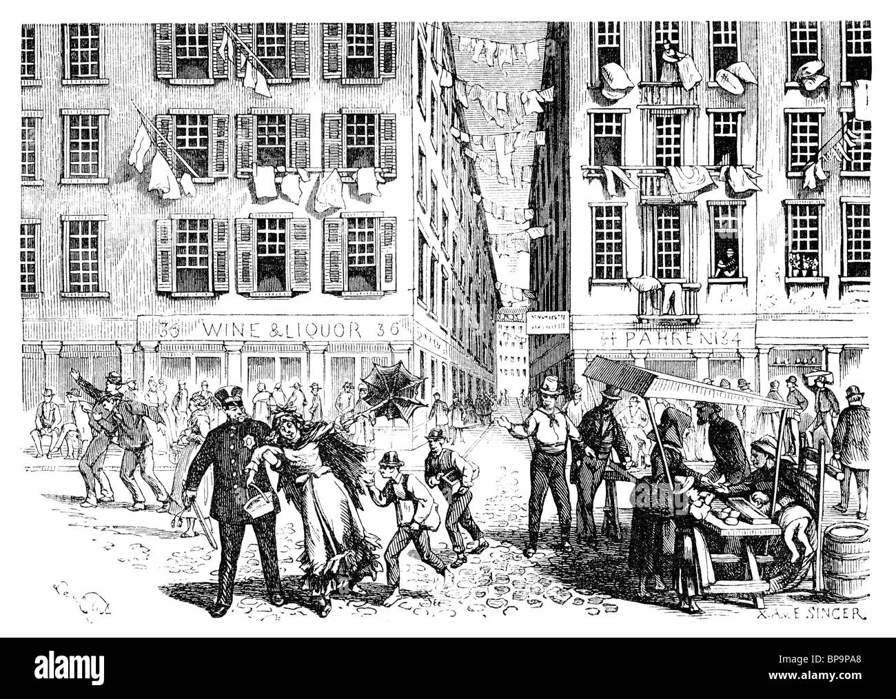 Street scene at Five Points, Manhattan, New York Stock Photo - Alamy