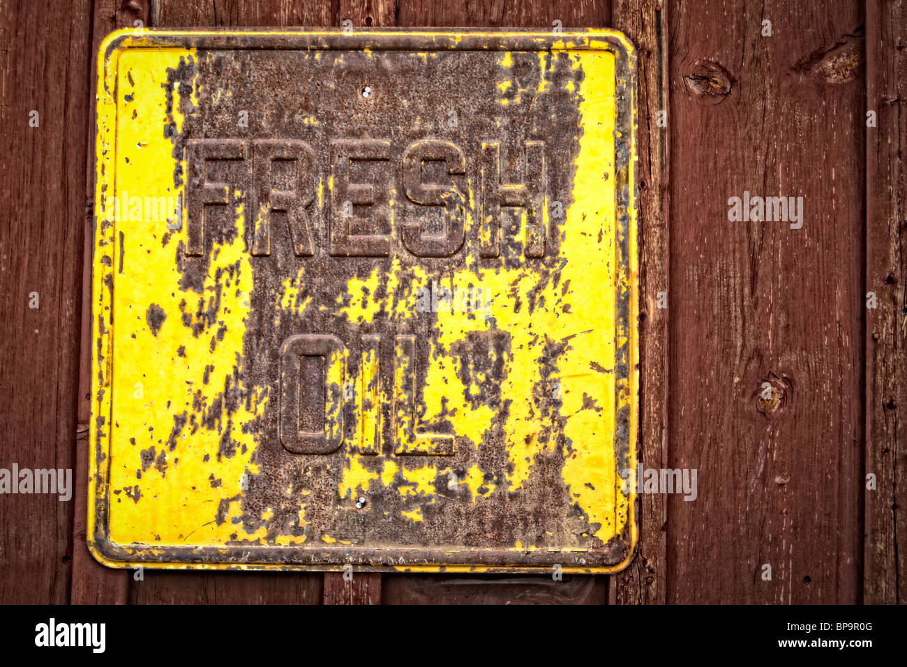 Old Fresh Oil Sign Stock Photo - Alamy