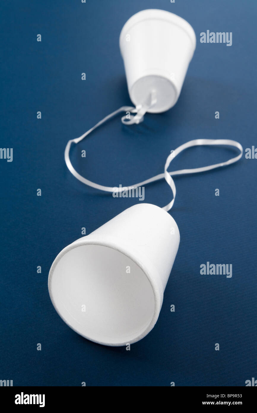 white Plastic Cup Phone, business concept Stock Photo - Alamy