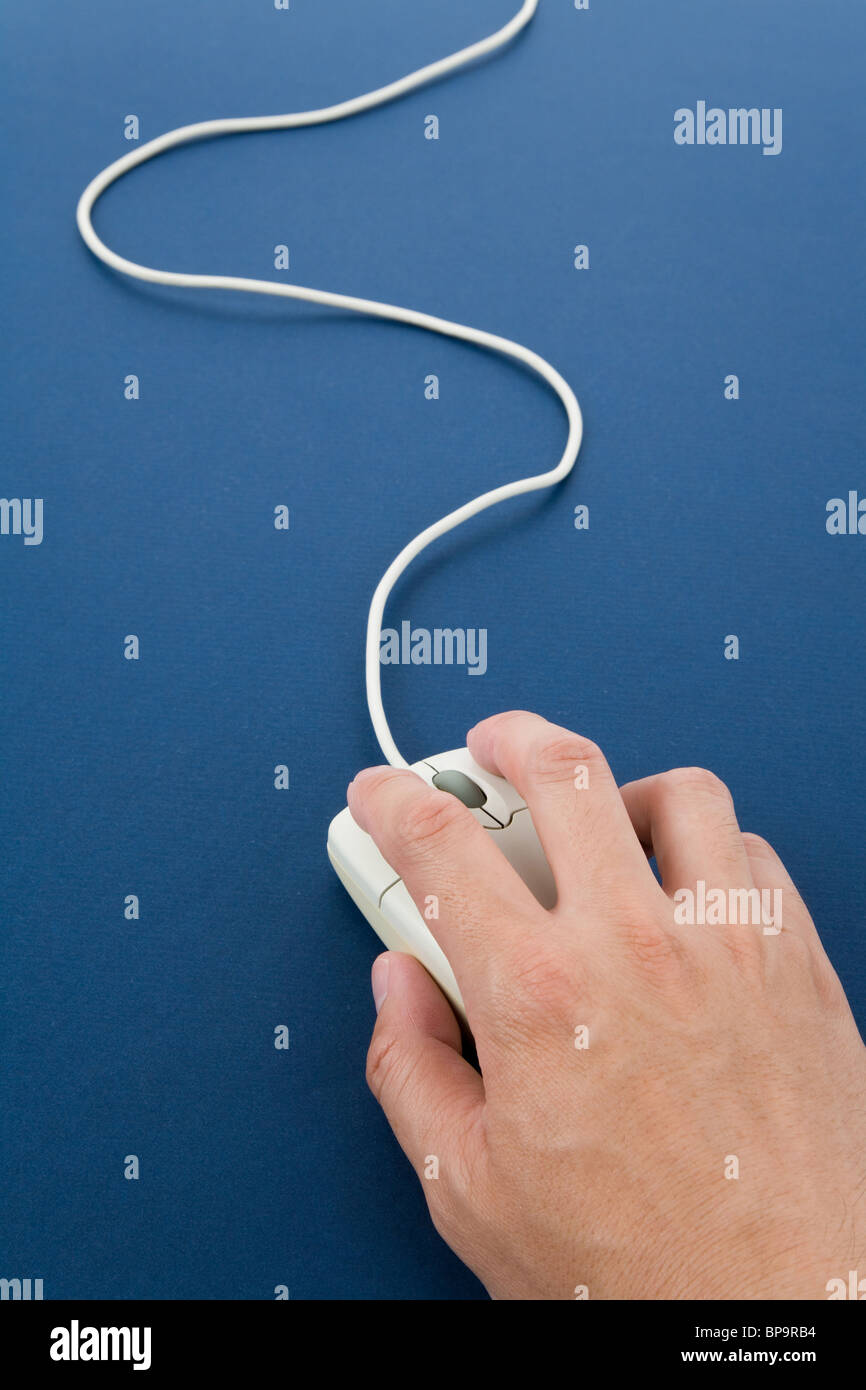 computer mouse with blue background Stock Photo - Alamy