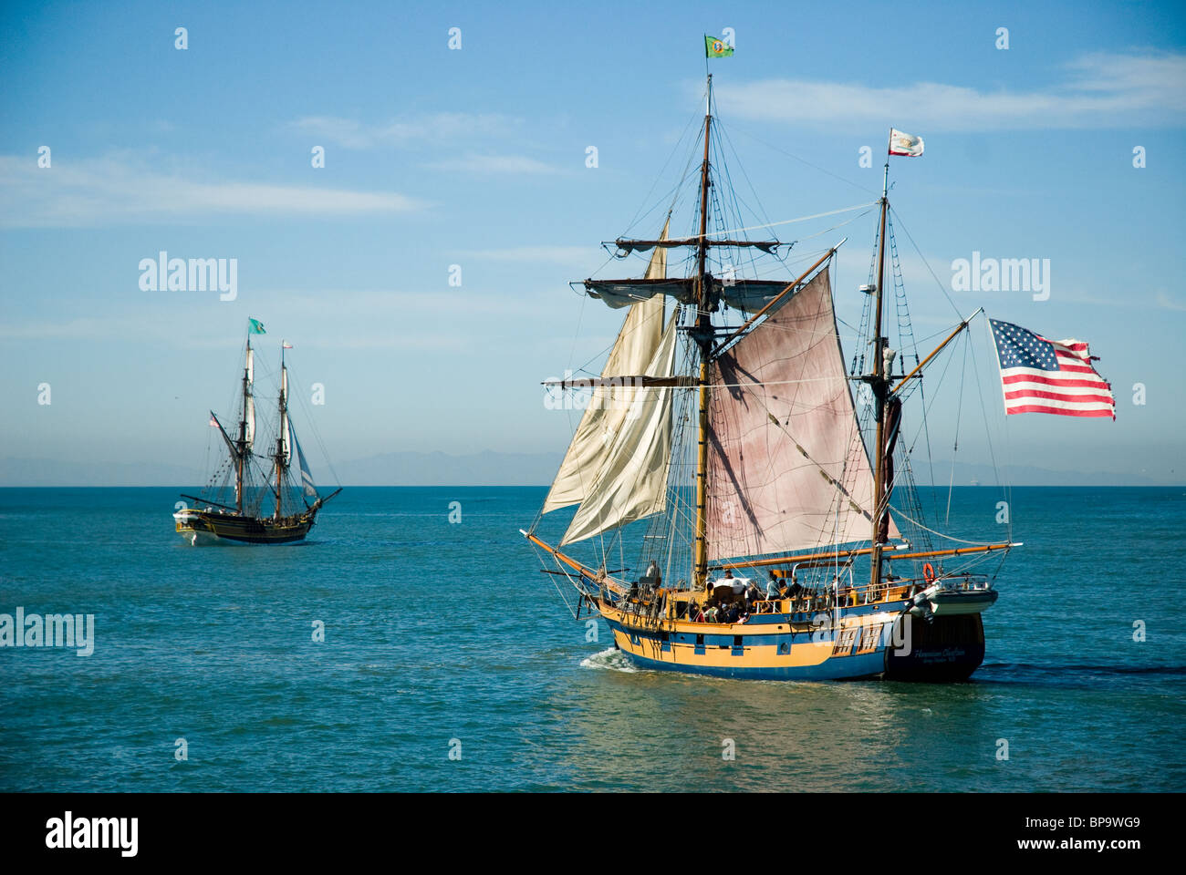 Tall ships, Lady Washington and the Hawaiian Chieftain sail out of the ...