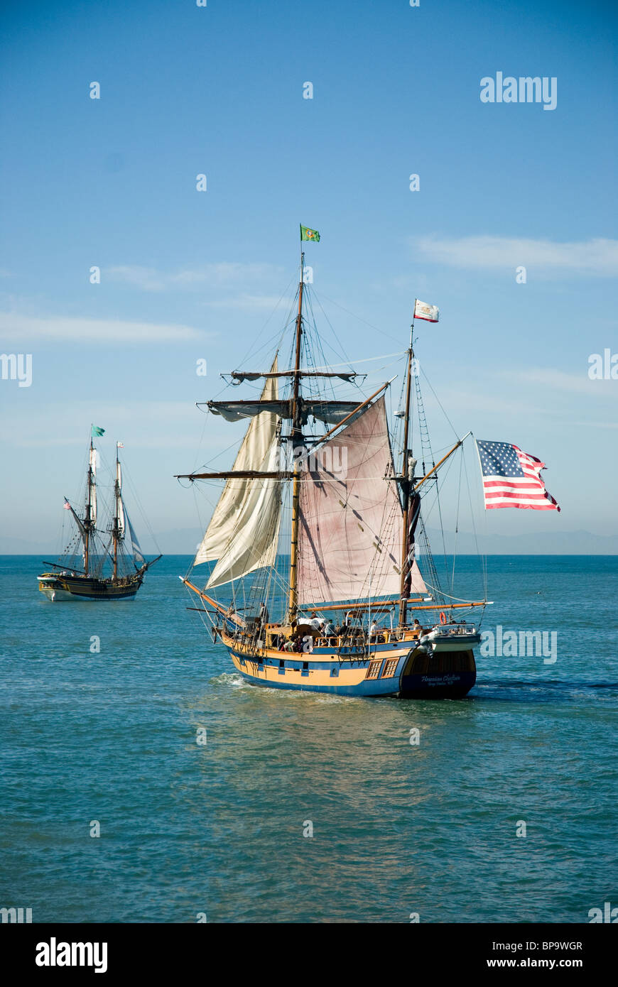 Tall ships, Lady Washington and the Hawaiian Chieftain sail out of the ...