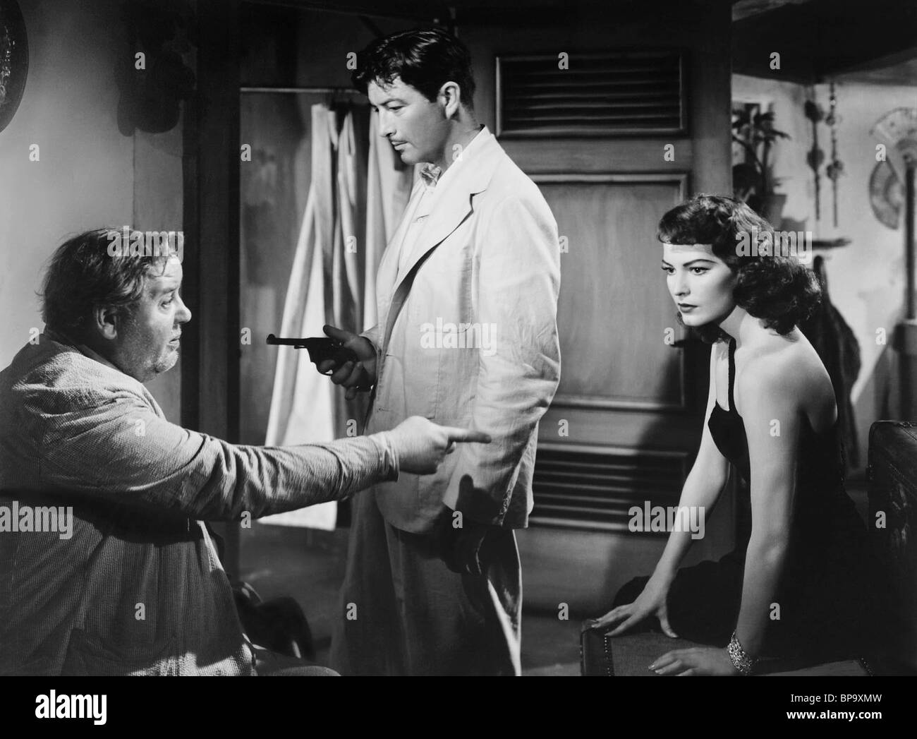 CHARLES LAUGHTON ROBERT TAYLOR AVA GARDNER THE BRIBE (1949 Stock Photo ...