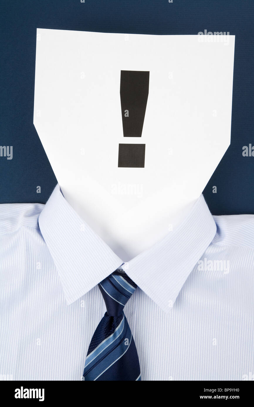 Paper Face and Exclamation Point, Business Concept Stock Photo - Alamy