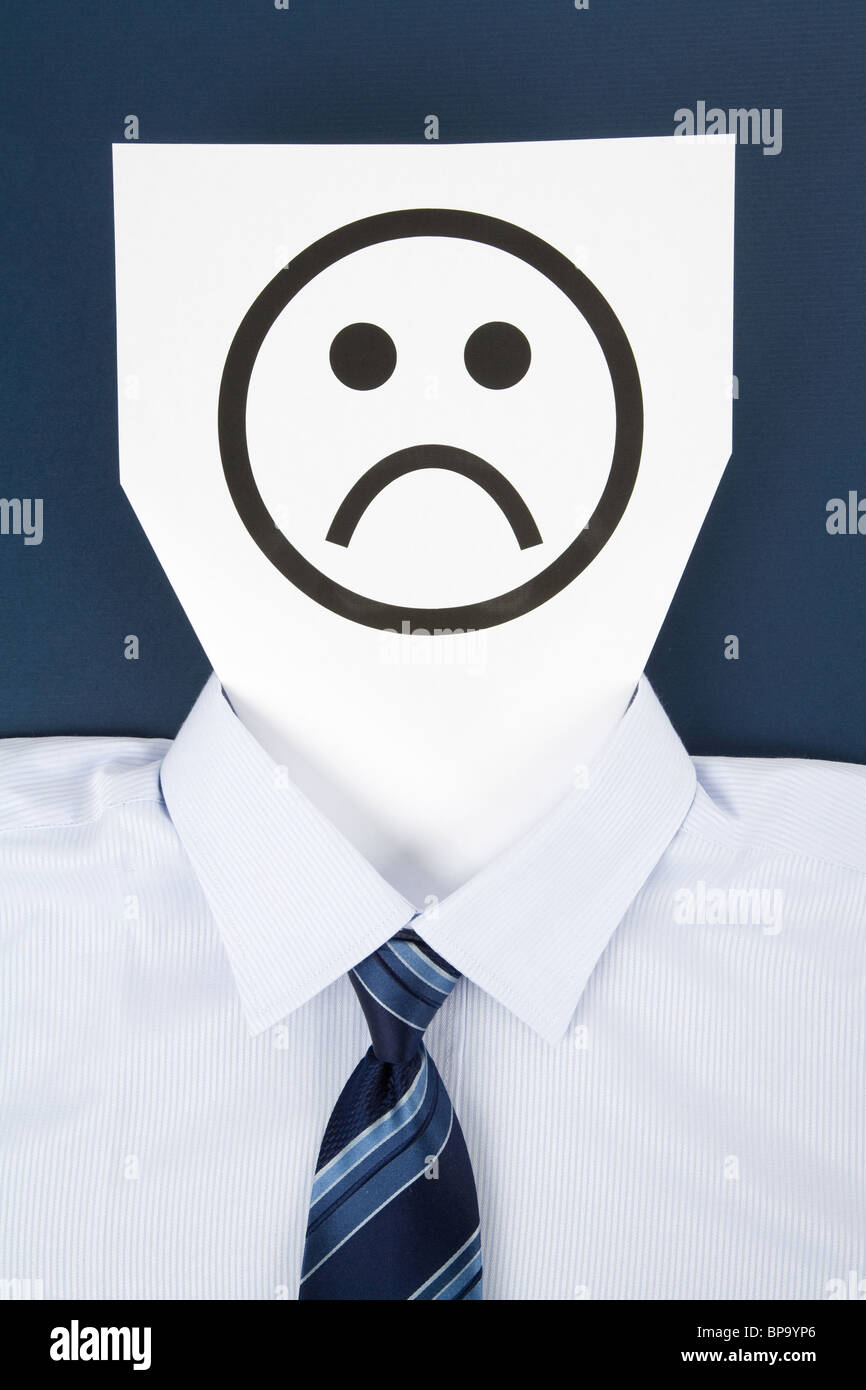 Paper Sad Face, Business Concept Stock Photo - Alamy