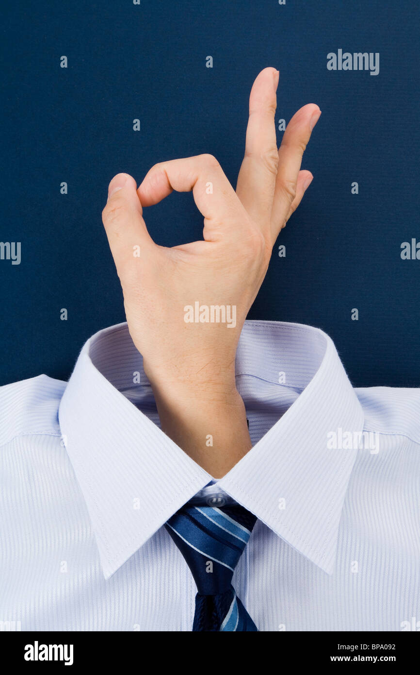 a ok hand gesture and shirt, Business Concept Stock Photo - Alamy