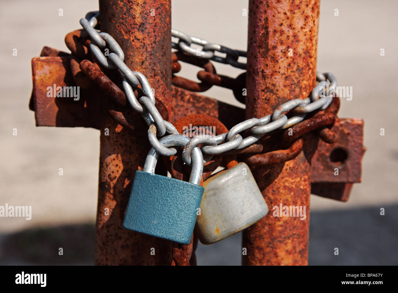 Metal padlocks closeup Stock Photo - Alamy