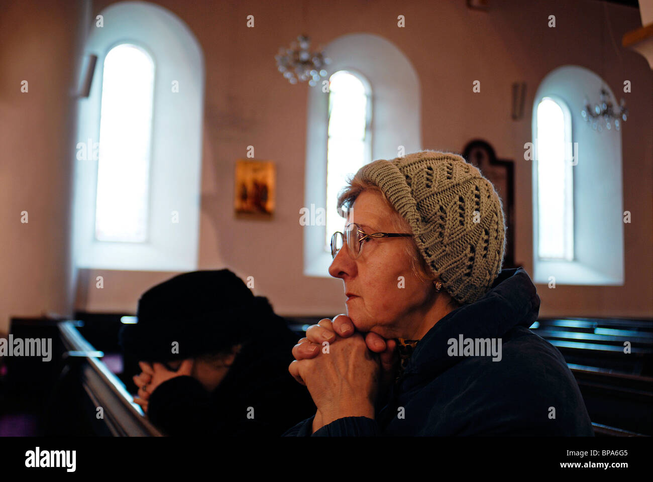 A polish member of the congregation at the Sacred Heart of Jesus Polish ...