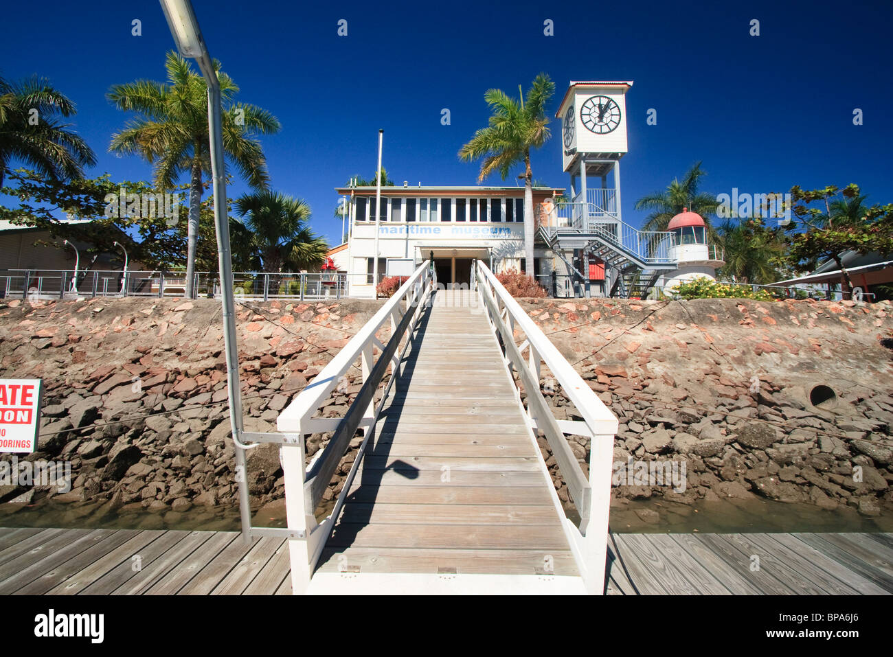 A gangplank leading out of the Townsville Maritime Museum, Townsville ...