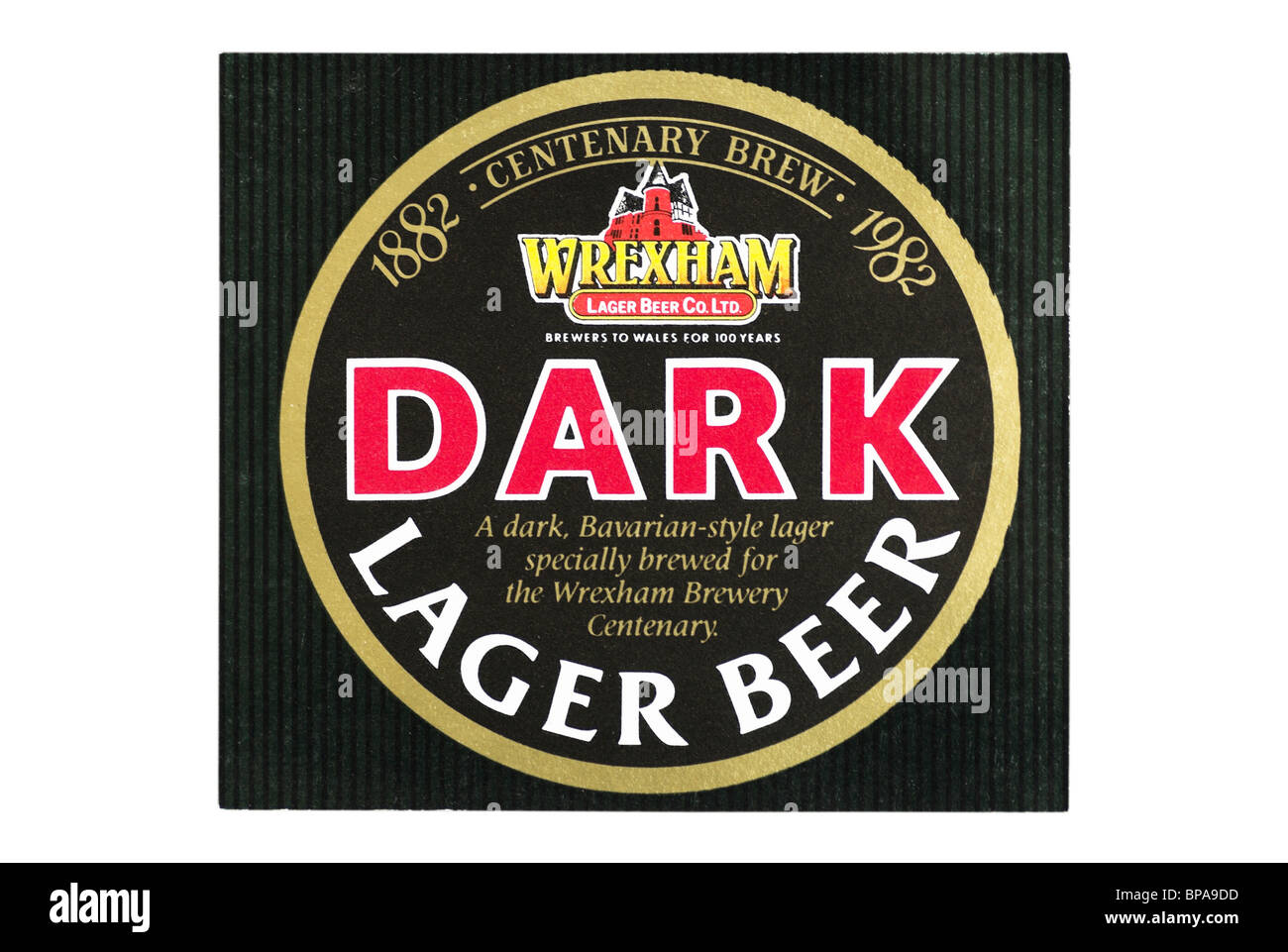 Wrexham Brewery Dark Lager Beer bottle label -1982 Stock Photo - Alamy